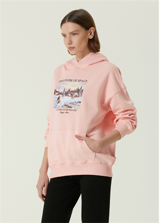Freedom of Space Kadın Automne Hiver Pembe Kapüşonlu Sweatshirt S EU Freedom of Space Kadın Automne Hiver Pembe Kapüşonlu Sweatshirt S EU