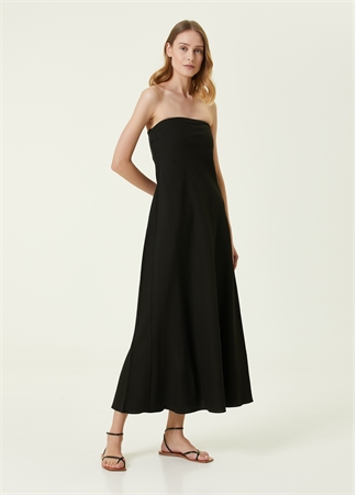 Matteau Swim Kadın Siyah Straplez Midi Keten Elbise Us Matteau Swim Kadın Siyah Straplez Midi Keten Elbise Us