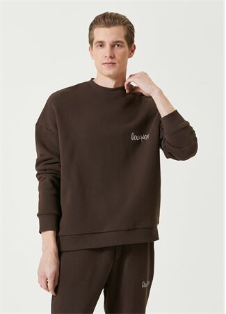 Qollanchi Erkek Bracken Kahverengi Logolu Sweatshirt M EU Qollanchi Erkek Bracken Kahverengi Logolu Sweatshirt M EU