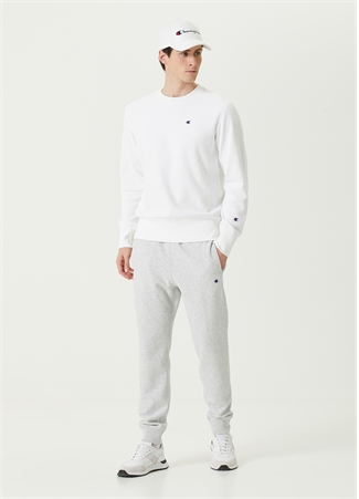 Champion Erkek Beyaz Logo Detaylı Sweatshirt S Eu Champion Erkek Beyaz Logo Detaylı Sweatshirt S Eu