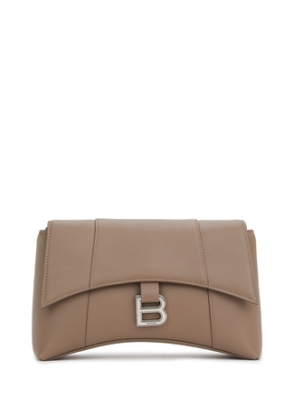 Balenciaga Kadın Downtown Vizon Logolu Deri Omuz Çantası Bej EU Balenciaga Kadın Downtown Vizon Logolu Deri Omuz Çantası Bej EU