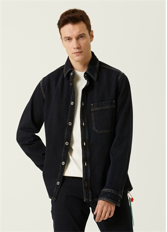 Off-White Erkek Mavi Cep Detaylı Jean Gömlek S EU Off-White Erkek Mavi Cep Detaylı Jean Gömlek S EU