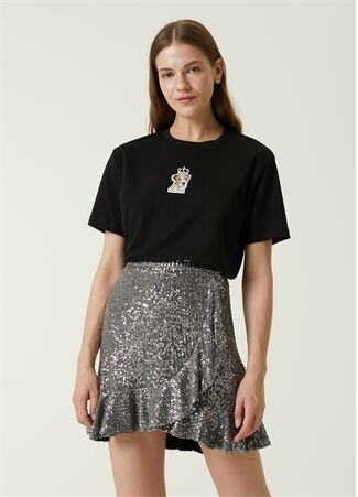 Beymen Club Kadın Siyah Köpek Aplike Detaylı T-shirt M