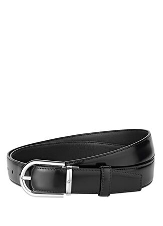 Montblanc Erkek Siyah Deri Kemer EU