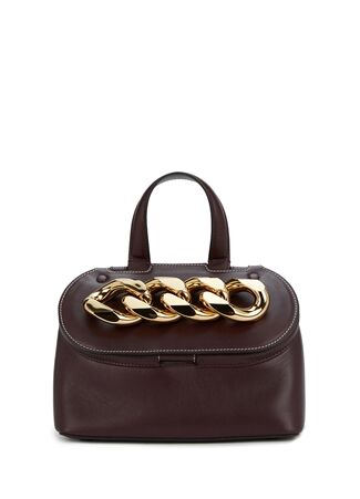 Jw Anderson Kadın Bordo Zincir Detaylı Deri Omuz Çantası EU