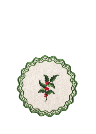 Golden Table Home Christmas Yaprak Nakışlı 4lü Bardak Altlığı Gri Golden Table Home Christmas Yaprak Nakışlı 4lü Bardak Altlığı Gri