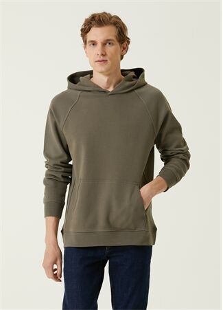 Tru Erkek All American Haki Kapüşonlu Sweatshirt Yeşil L EU Tru Erkek All American Haki Kapüşonlu Sweatshirt Yeşil L EU