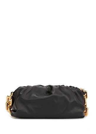 Bottega Veneta Kadın Siyah Drapeli Deri Omuz Çantası EU