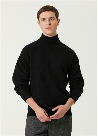 Z Zegna Erkek Siyah Balıkçı Yaka Kaşmir Kazak M EU