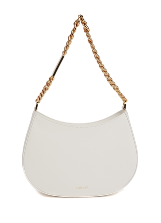 Lanvin Kadın Beyaz Logolu Deri Omuz Çantası EU