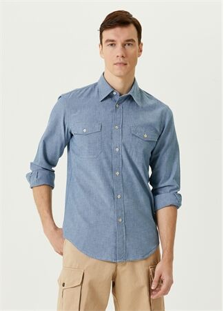 Boglioli Erkek Mavi Gömlek 39 IT