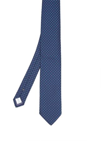 Eton Erkek Mavi Desenli İpek Kravat EU
