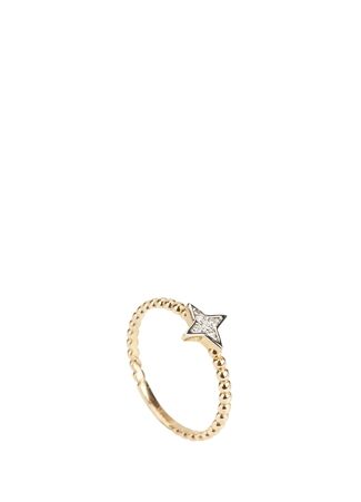 Collection Kadın Pırlantalı Altın Rengi Yüzük EU