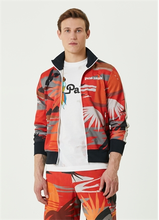 Palm Angels Erkek Turuncu Çiçek Desenli Şeritli Sweatshirt M Eu Palm Angels Erkek Turuncu Çiçek Desenli Şeritli Sweatshirt M Eu