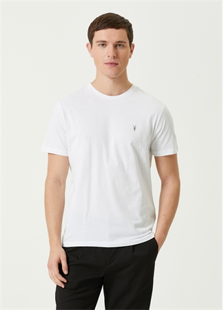 Allsaints Erkek Brace Beyaz Bisiklet Yaka T-shirt S EU