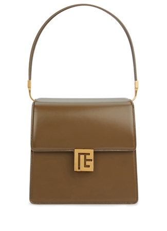 Balmain Kadın Haki Gold Logo Detaylı Deri Omuz Çantası EU Balmain Kadın Haki Gold Logo Detaylı Deri Omuz Çantası EU