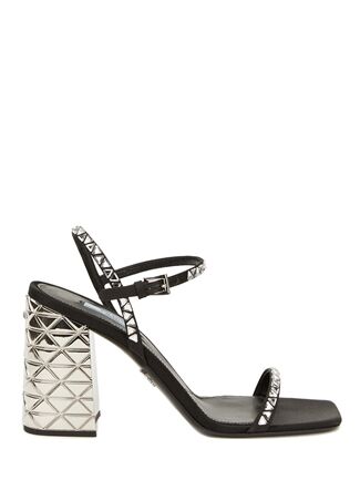 Prada Kadın Silver Trok Detaylı Sandalet Gri 36.5 EU