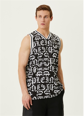 Philipp Plein Erkek Siyah Kontrast Logo Desenli Kolsuz T-shirt L EU Philipp Plein Erkek Siyah Kontrast Logo Desenli Kolsuz T-shirt L EU