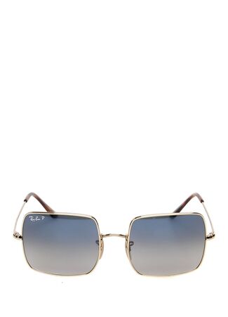 Ray-Ban Kadın Square Gold Mavi Güneş Gözlüğü Altın Rengi 54 EU