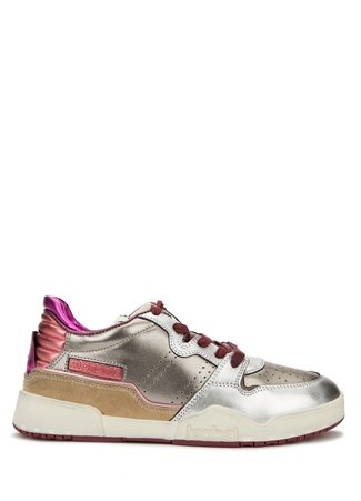 Isabel Marant Kadın Silver Logolu Deri Sneaker Gri 36 EU Isabel Marant Kadın Silver Logolu Deri Sneaker Gri 36 EU