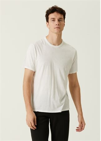 American Vintage Erkek Fakobay Beyaz Basic T-shirt S EU