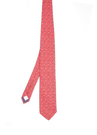 Eton Erkek Kırmızı Desenli İpek Kravat EU