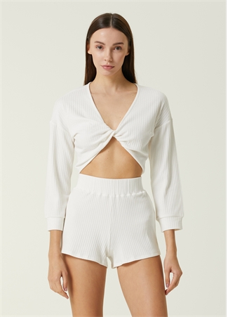 House of Silk Kadın Mirela Ekru Crop Şortlu Pijama Takımı Bej 40 EU House of Silk Kadın Mirela Ekru Crop Şortlu Pijama Takımı Bej 40 EU