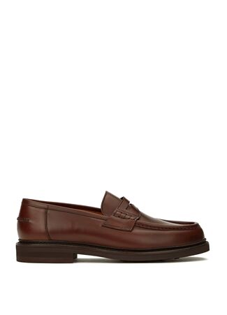 Berwick 707 Erkek Kahverengi Deri Loafer 5 UK