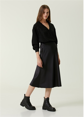 Beymen Club Kadın Siyah Midi Saten Evaze Etek 34 Beymen Club Kadın Siyah Midi Saten Evaze Etek 34