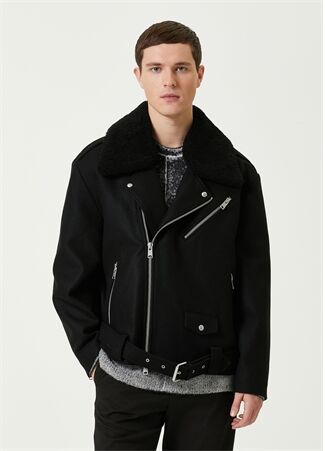 Allsaints Erkek Mard Siyah Yün Biker Mont XS EU Allsaints Erkek Mard Siyah Yün Biker Mont XS EU