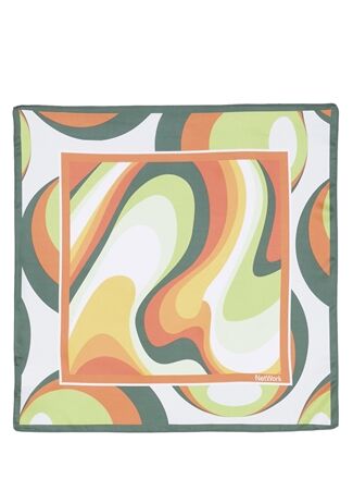 Network Kadın Yeşil Turuncu Desenli Fular EU Network Kadın Yeşil Turuncu Desenli Fular EU