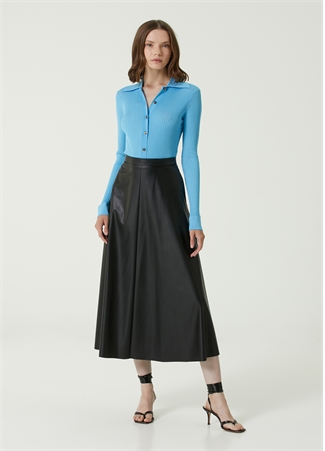 Dodo Bar Or Kadın Mavi Yaka Detaylı Triko 42 IT Dodo Bar Or Kadın Mavi Yaka Detaylı Triko 42 IT