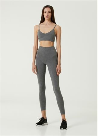 Tru Kadın Antrasit Melanj Form Fitting Tayt Gri XS EU