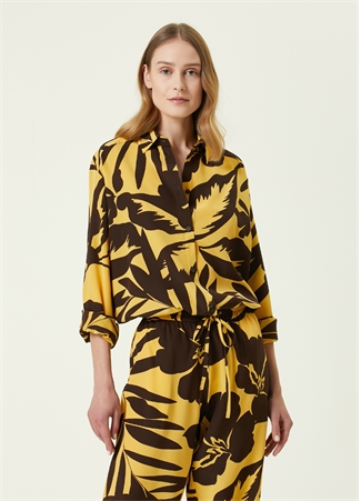 Matteau Swim Kadın Sarı Palmiye Desenli İpek Gömlek 2 US Matteau Swim Kadın Sarı Palmiye Desenli İpek Gömlek 2 US