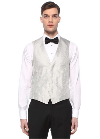 Pal Zileri Erkek Gri V Yaka İpek Yelek 48 IT