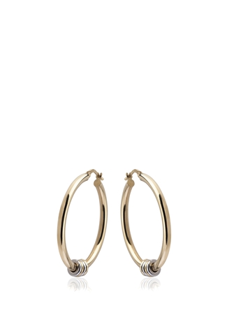 Iris + Ivy Kadın Medium Halka Formlu Boncuklu Altın Rengi Küpe EU Iris + Ivy Kadın Medium Halka Formlu Boncuklu Altın Rengi Küpe EU