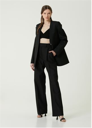 Givenchy Kadın Siyah Yakasız Yün Ceket 38 IT