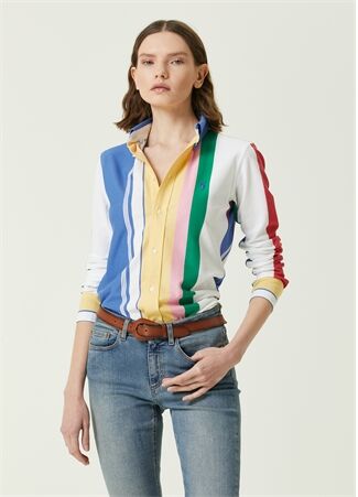 Polo Ralph Lauren Kadın Çizgili Gömlek S EU