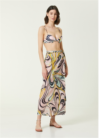 Emilio Pucci Mare Kadın Lacivert Pembe Desenli Midi Pareo Etek 38 It Emilio Pucci Mare Kadın Lacivert Pembe Desenli Midi Pareo Etek 38 It
