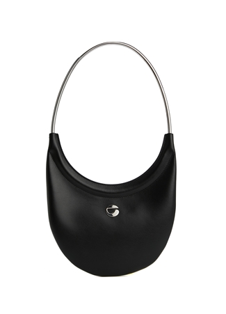 Coperni Kadın Ring Swipe Siyah Deri El Çantası EU Coperni Kadın Ring Swipe Siyah Deri El Çantası EU