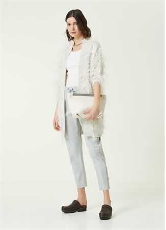 Brunello Cucinelli Kadın Gri Dar Paça Pantolon Mavi 36 It