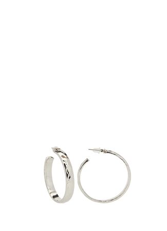 Beymen Club Kadın Silver Dövülü Halka Küpe Gri EU