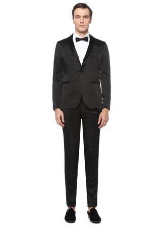 Palzileri Lab Erkek Siyah Şal Yaka Puantiye Desenli Takım Elbise 46 IT