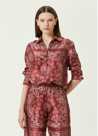 Golden Goose Kadın Kırmızı Şal Desenli Pijama Gömlek S EU Golden Goose Kadın Kırmızı Şal Desenli Pijama Gömlek S EU