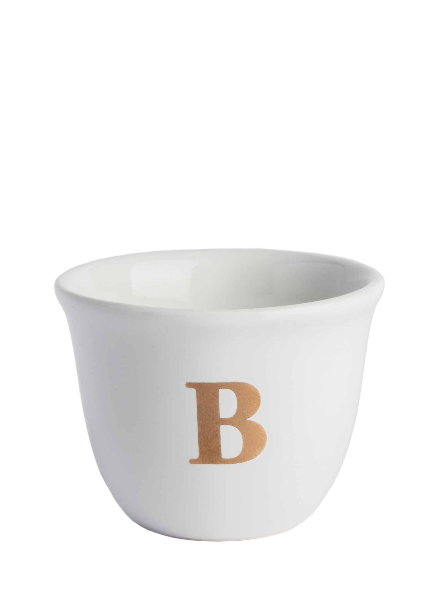 Atölye Sir - B Monogrammed White Ceramic Espresso Cup with Letter B