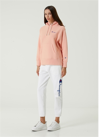 Champion Kadın Pembe Kapüşonlu Logolu Sweatshirt XS EU Champion Kadın Pembe Kapüşonlu Logolu Sweatshirt XS EU