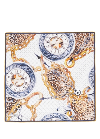 Beymen Kadın Harness Antique Bej Twill İpek Fular EU Beymen Kadın Harness Antique Bej Twill İpek Fular EU