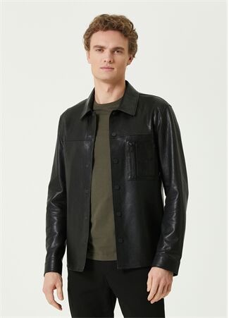Beymen Club Erkek Siyah Deri Jumbo Gömlek S Beymen Club Erkek Siyah Deri Jumbo Gömlek S
