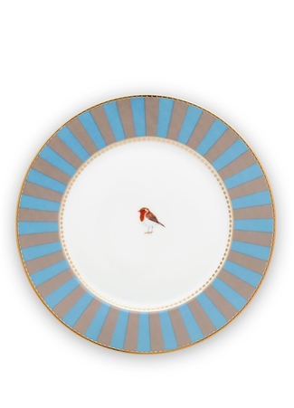 Pip Studio Love Birds Mavi Haki Porselen Tabak Çok Renkli