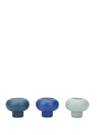 Broste Copenhagen Agate Mavi 3lü Porselen T-Light Seti